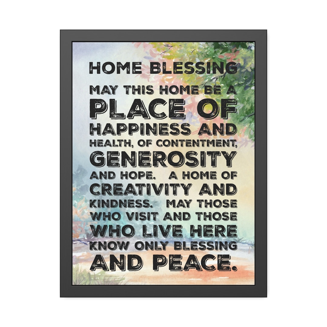 Home Blessing Framed Paper Poster - Peace and Prosperity Artwork ...