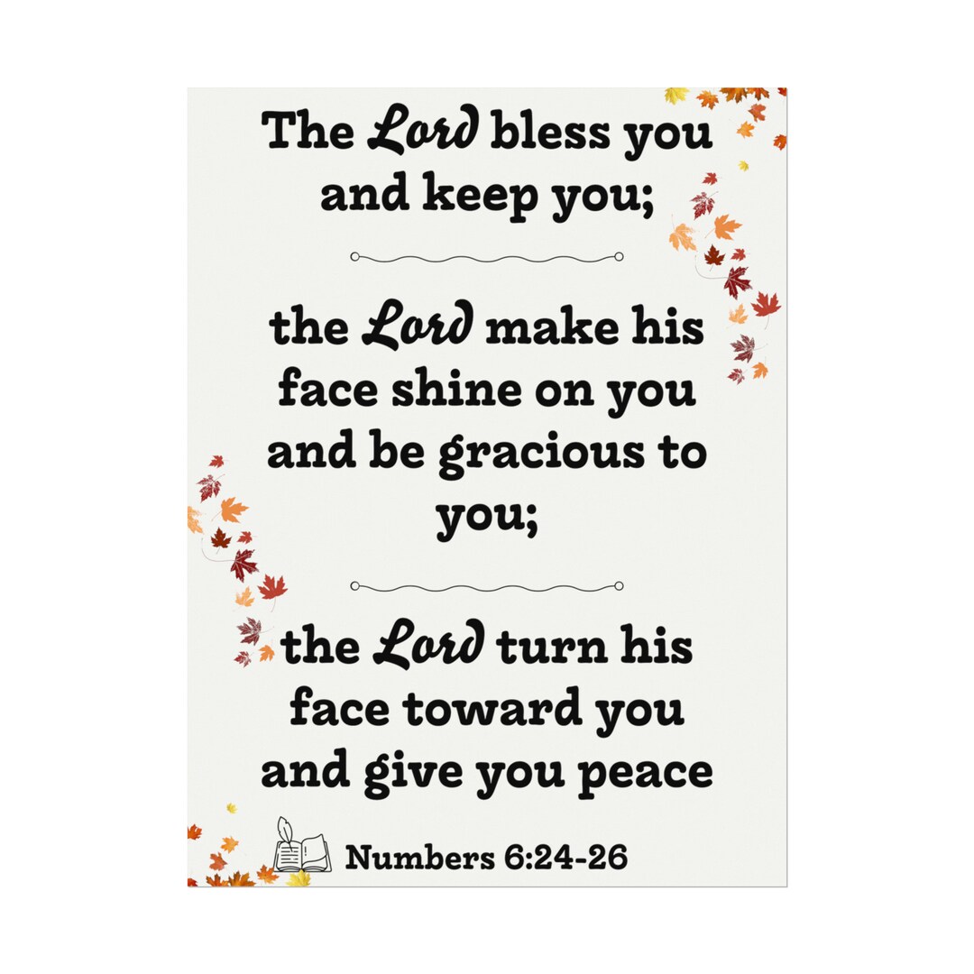 Priestly Blessing Biblical Poster Numbers 6:24-26 - Textured Watercolor ...