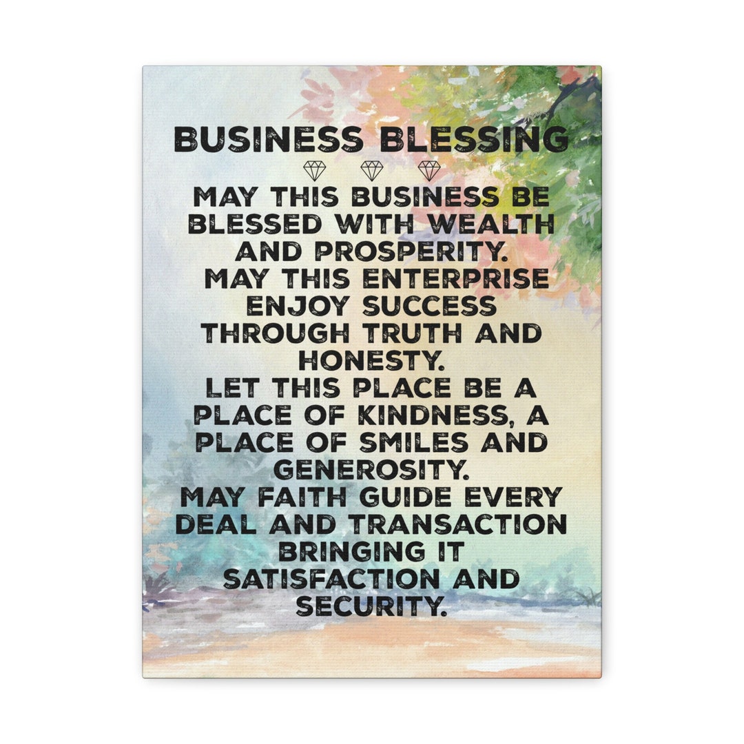 Business Blessing Canvas Print - Aspiration Wall Art and Prosperity ...
