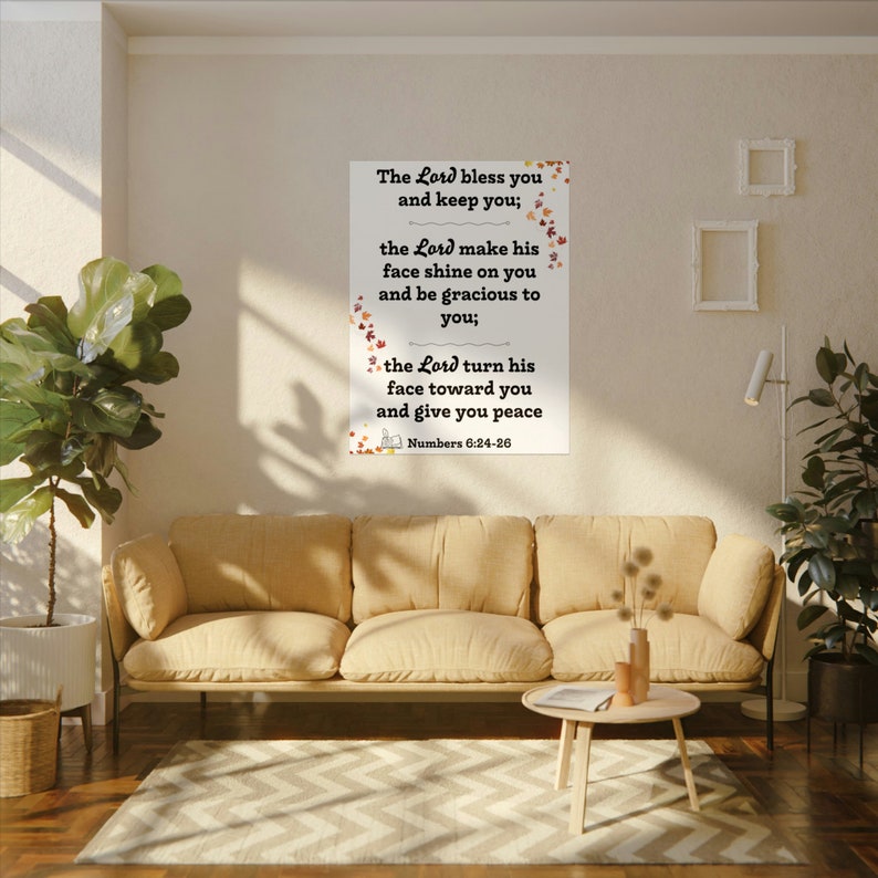 Priestly Blessing Biblical Poster Numbers 6:24-26 - Textured Watercolor ...