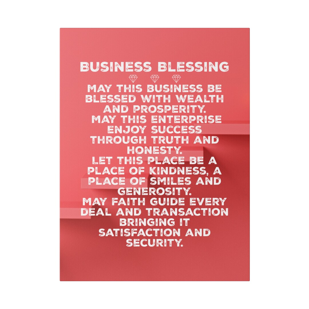 Business Blessing Matte Canvas Print - Aspiration Wall Art and ...