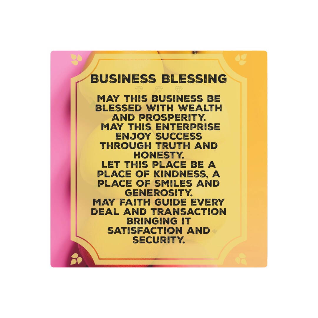 Home Blessing Metal Art Sign - Peace and Prosperity Artwork, Jewish ...