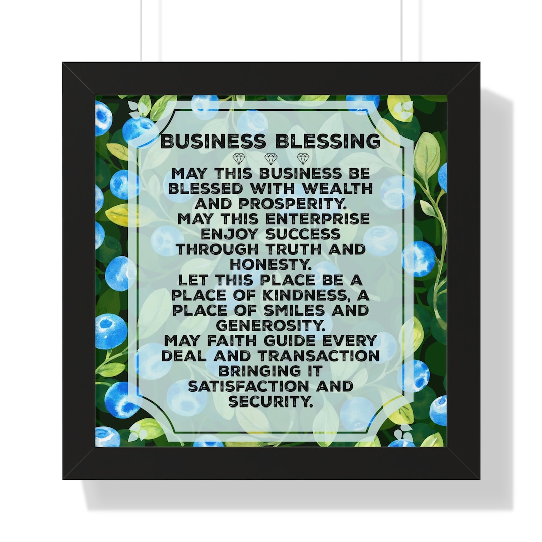 Business Blessing Framed Vertical Poster - Aspiration Wall Art and ...