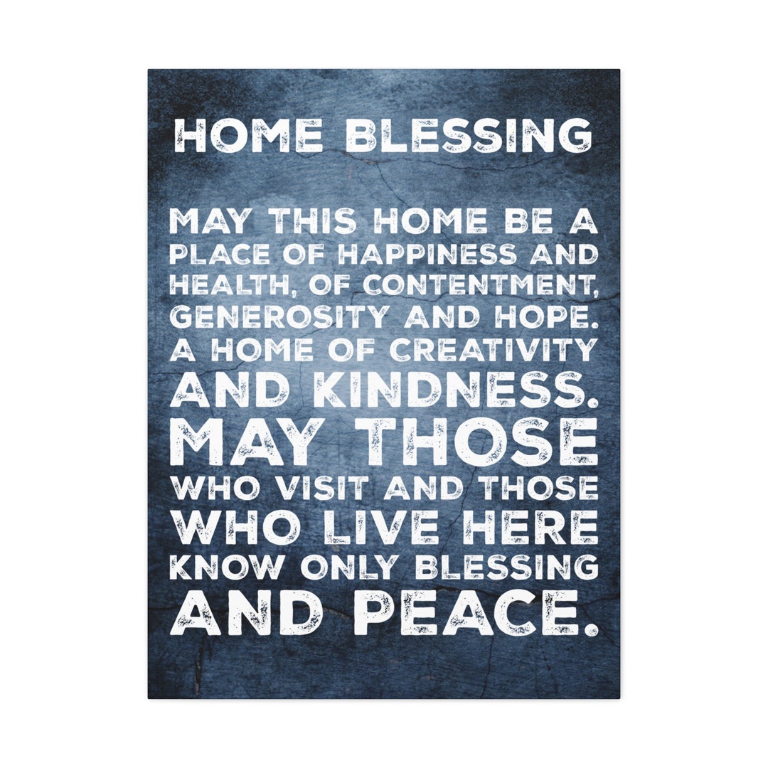 Home Blessing Canvas Print Art - Peace and Prosperity Wall Art, Jewish ...