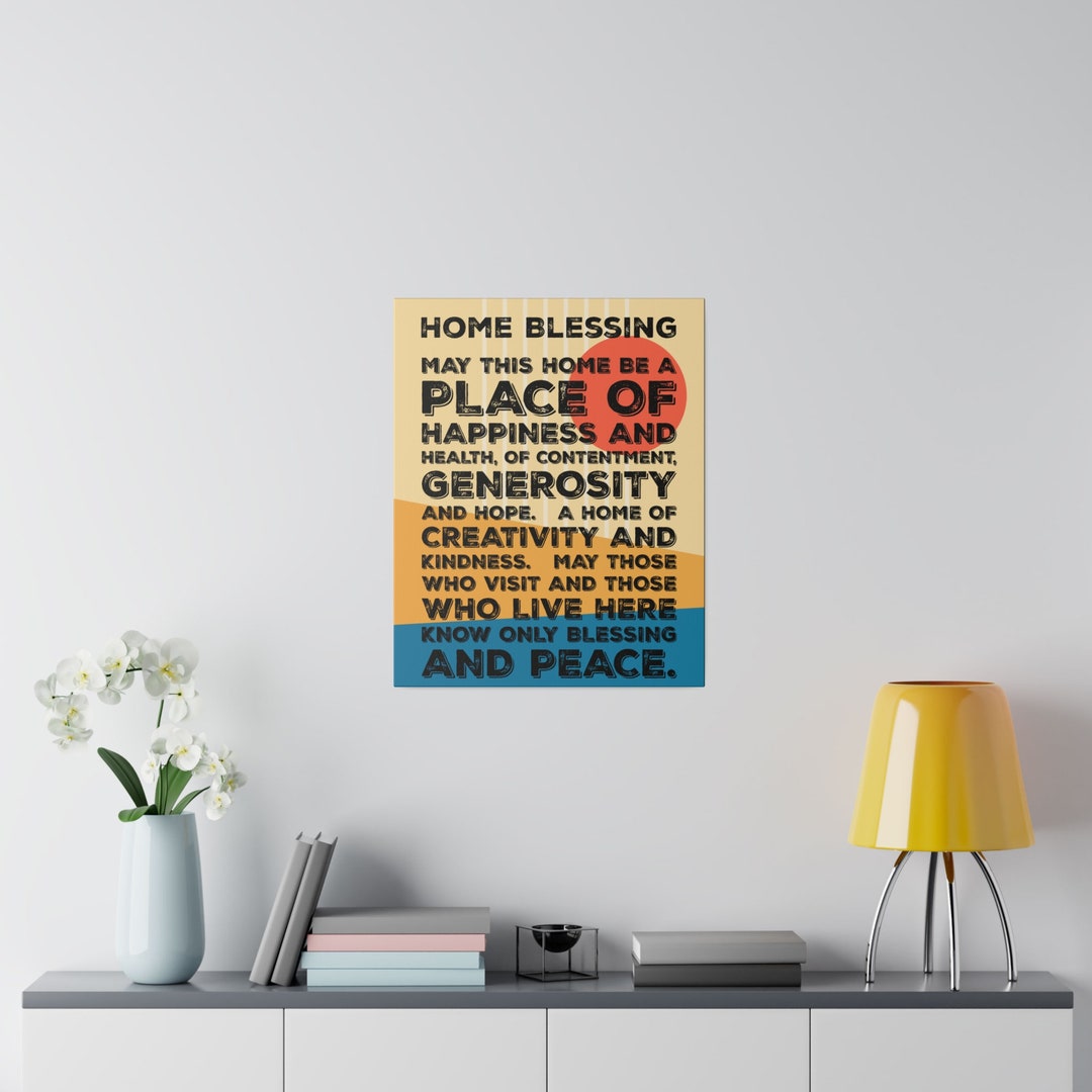 Home Blessing Matte Canvas Print - Peace and Prosperity Wall Art ...