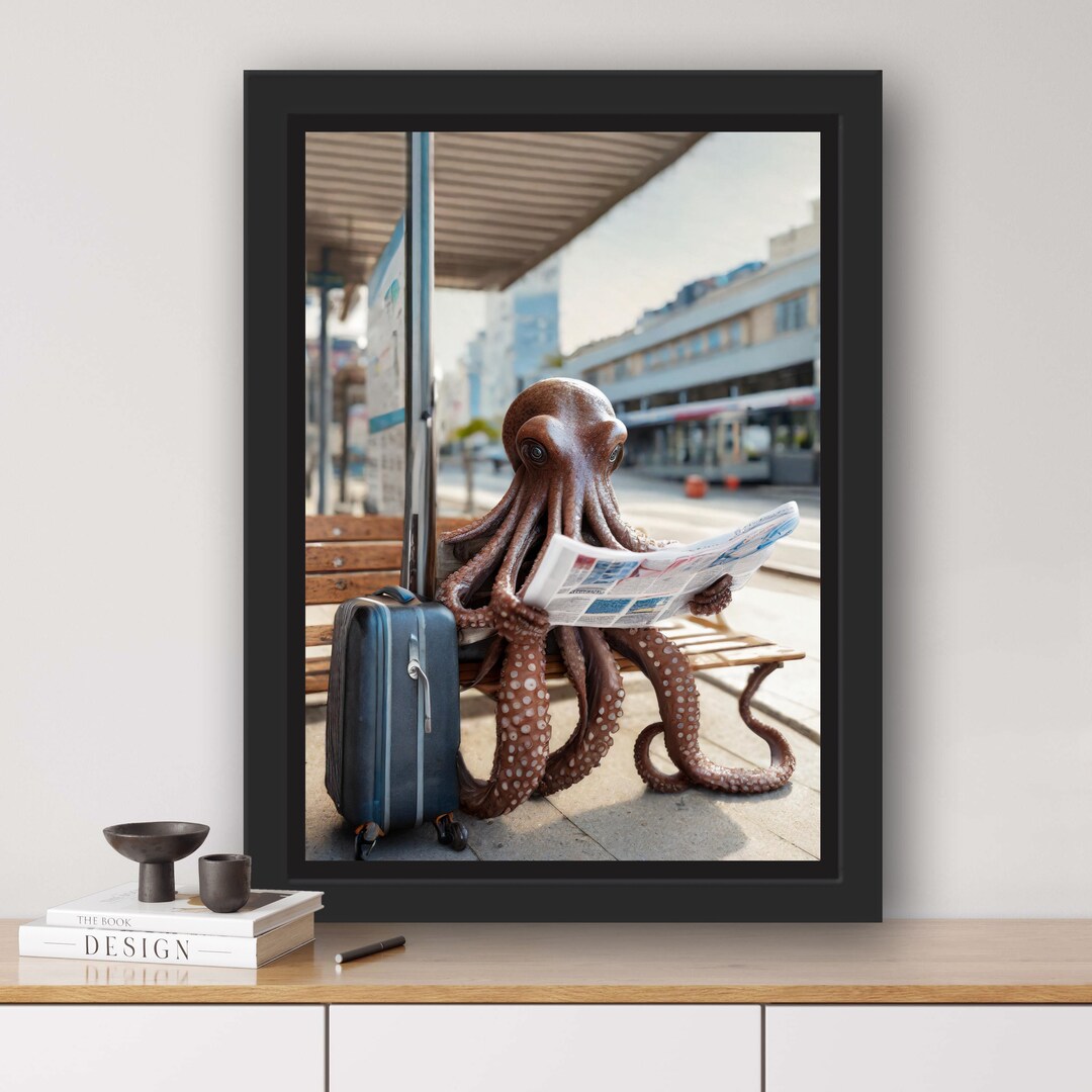 Octopus, AI Generated, Octopus, Digital Printing, Digital Art, Quirky ...