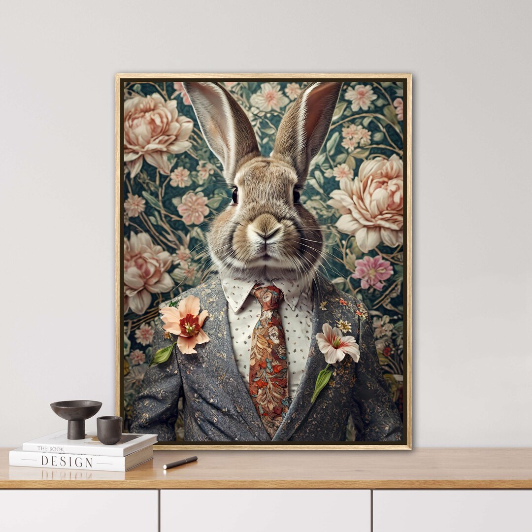 Bunny in Suit, AI Generated, Prom, Vintage Portrait, Suit, Animal ...