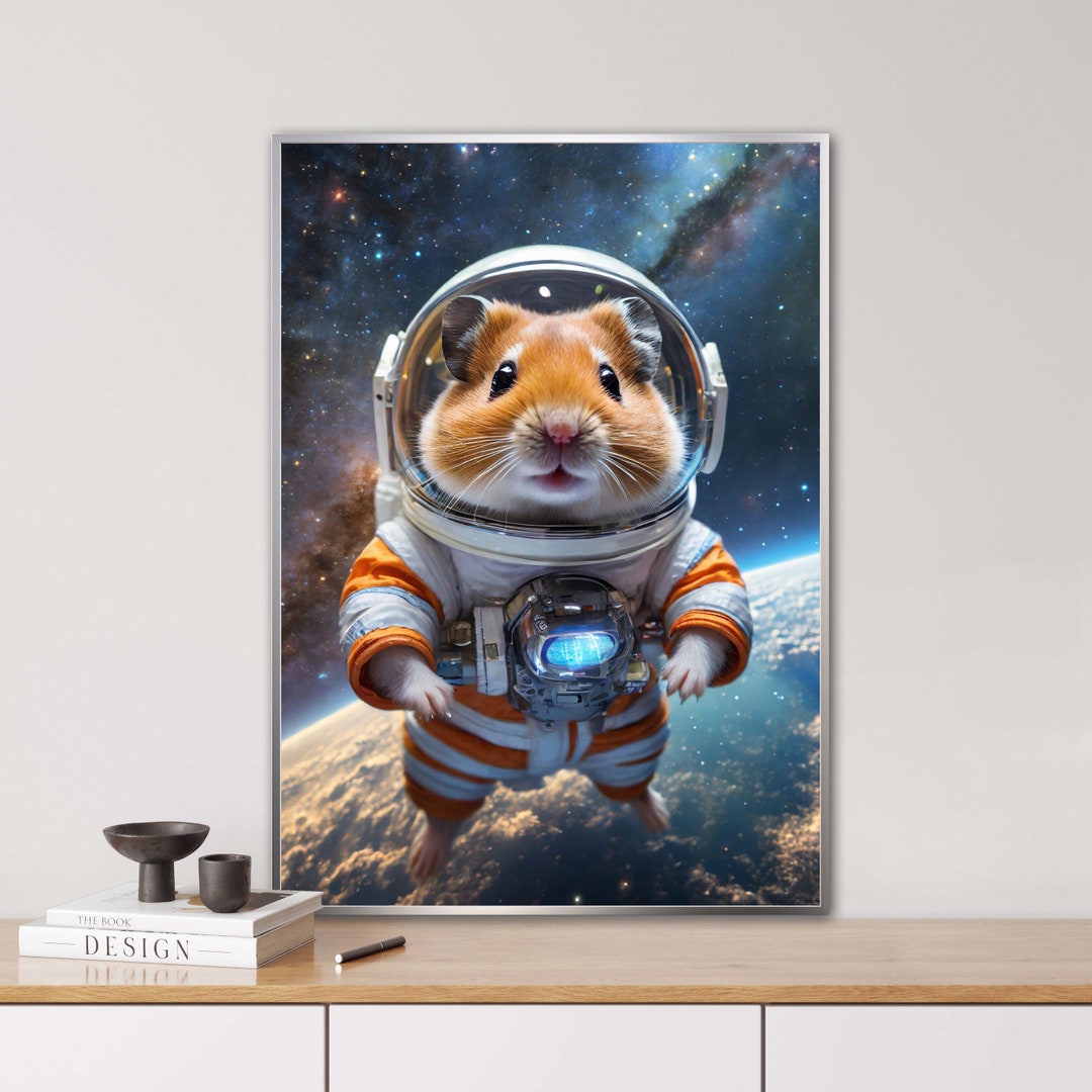 Space Hamster, AI Generated, Hamster, Space, Digital Animal Portrait ...