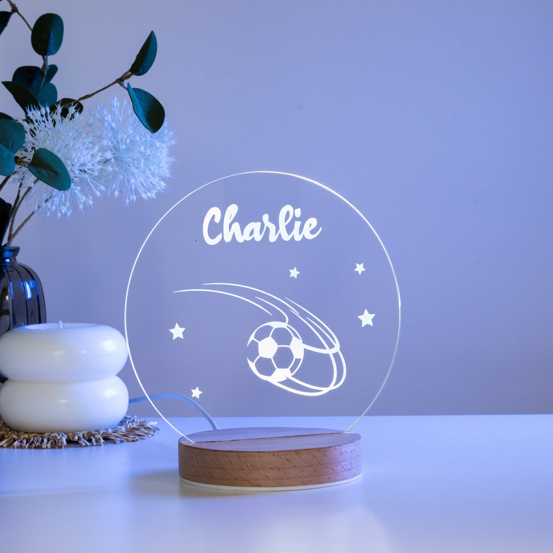 LED Football Sports Fan Lamp, Custom Made Night Light, Football Night ...