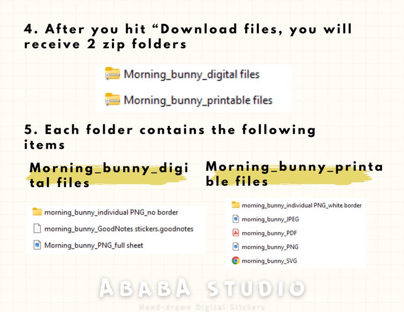 Cute Bunny Morning Routine Icons | Digital Sticker | Digital Planner ...