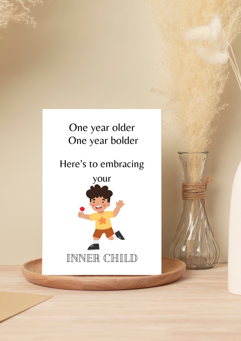 Printable Birthday Card, One Year Bolder Birthday Card Bold and Eye ...