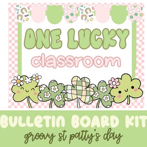 St Patricks Day Bulletin Board Kit - Pink, Light Green, Groovy for St ...