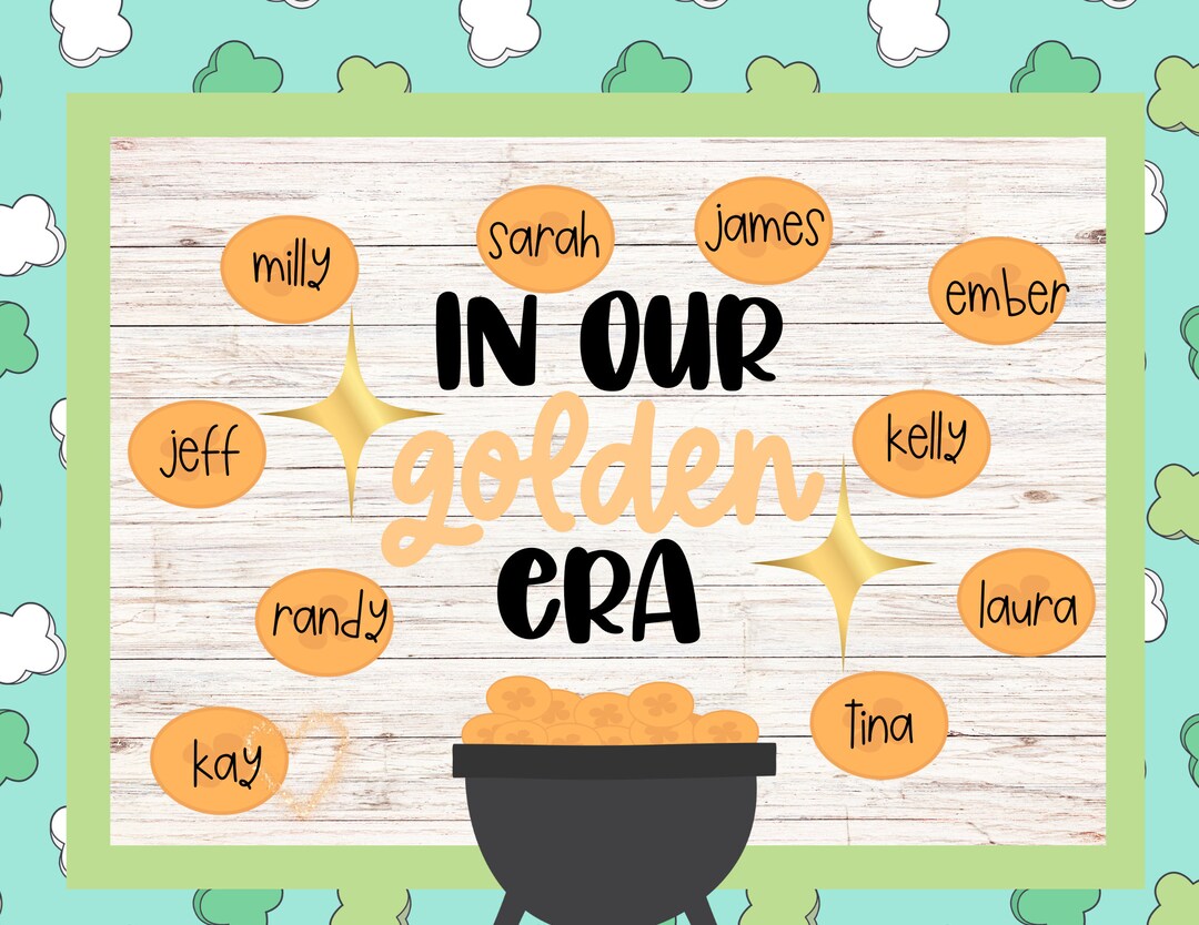 In Our Golden Era Bulletin Board Kit for St. Patrick's Day. Pink, Light ...