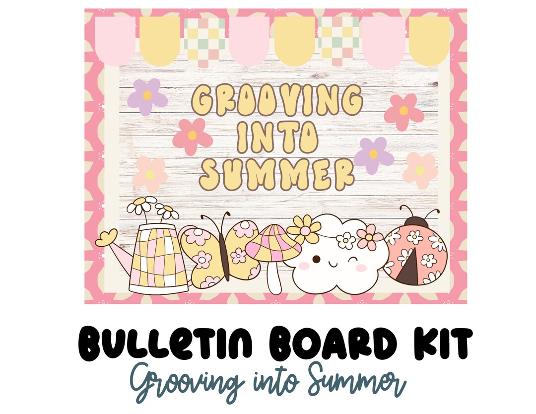 Grooving Into Summer - Groovy Teacher Decor - Bulletin Board Border Kit ...
