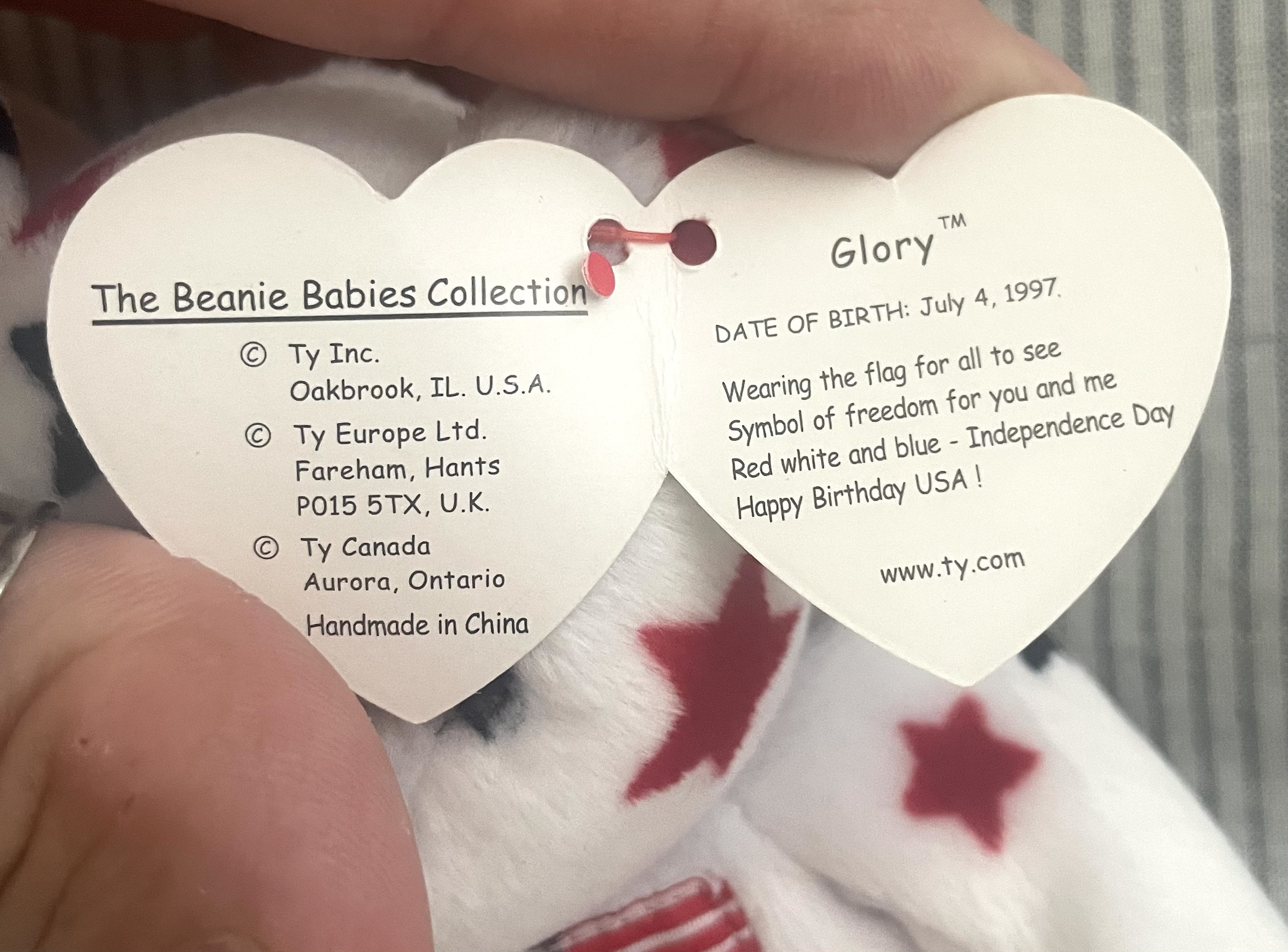 Glory Bear Independence Day Beanie Baby July 4, 1997 Tush Tag Errors - Etsy