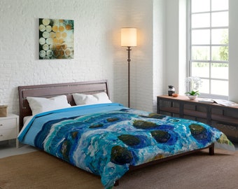 Comforter Aqua Wave Blue Sea Ocean Wave Coast Beach Bedding Comforter ...