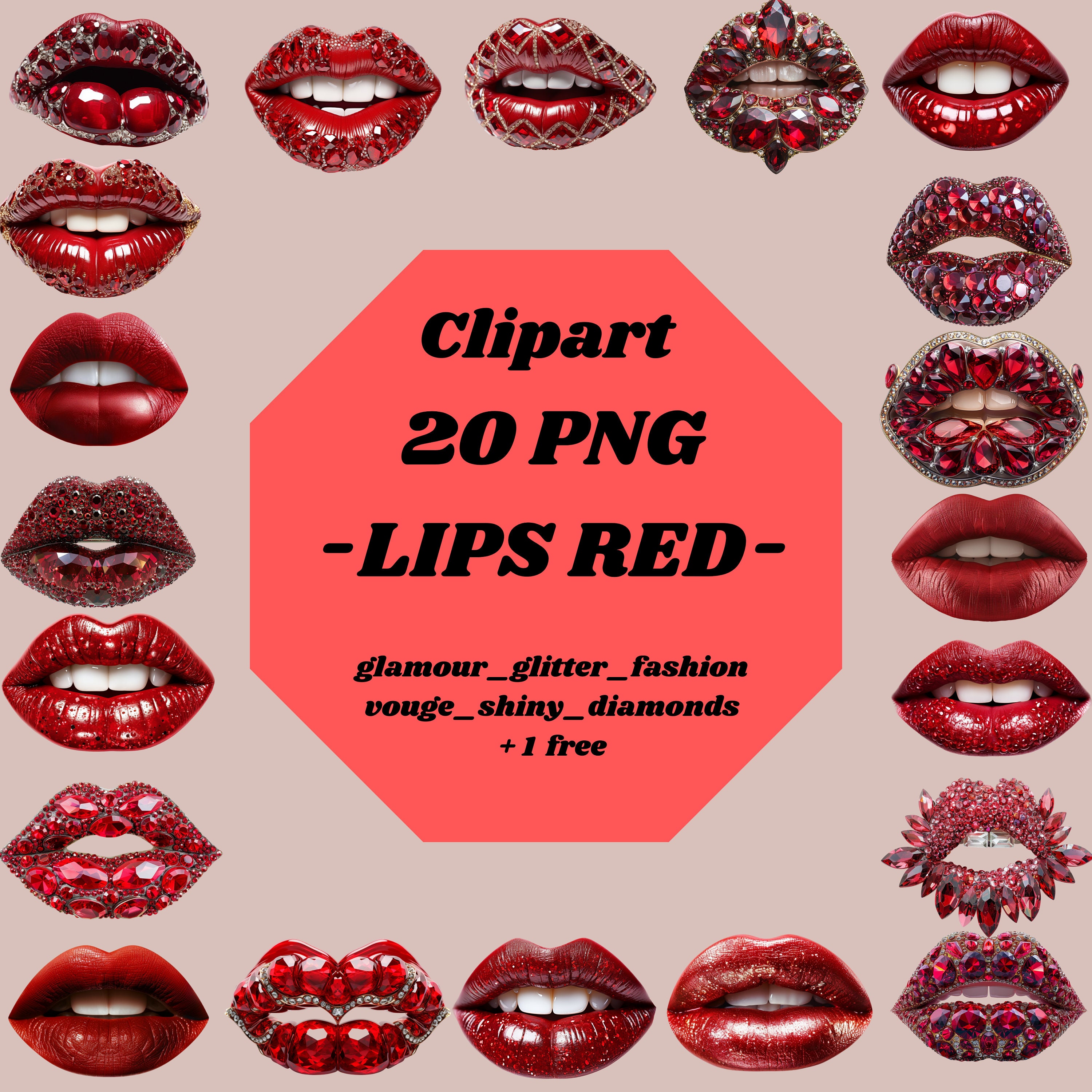 Lips RED, 20 PNG, Clipart/sticker_shiny, Glitter, Glimmer, Glam, Vouge ...
