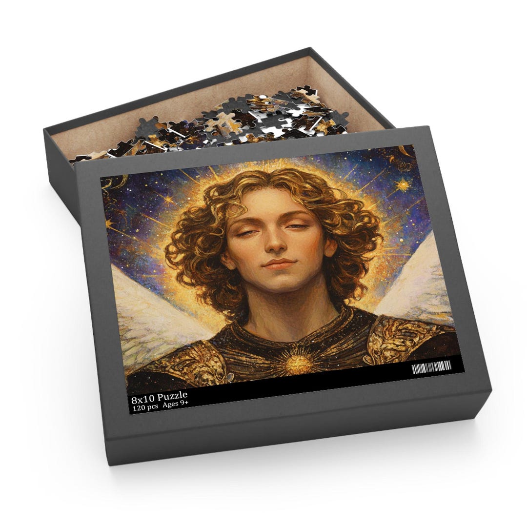 Archangel Michael Puzzle | Serene Angelic Portrait With Golden Wings ...