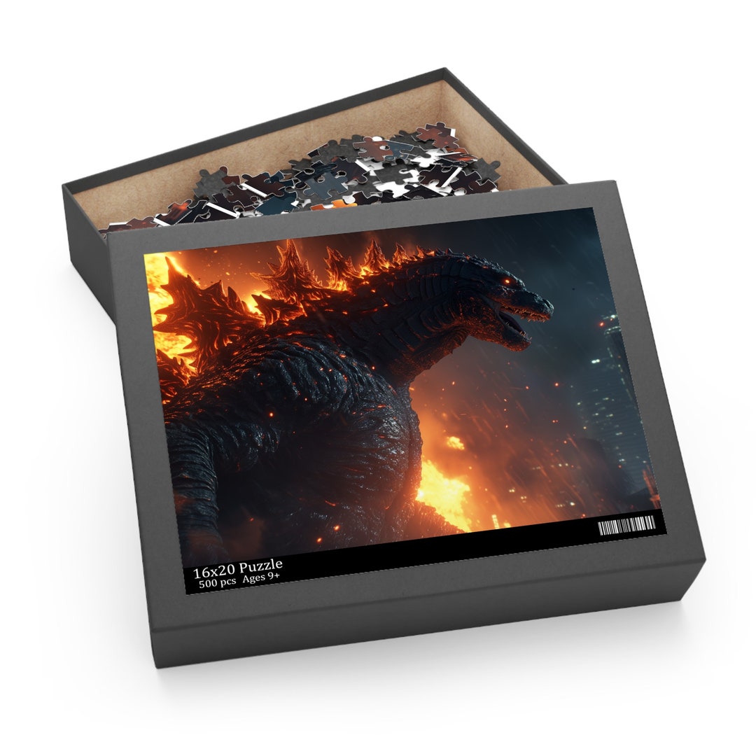 Godzilla Destroying Tokyo at Night, Puzzle Games for Creative Family ...
