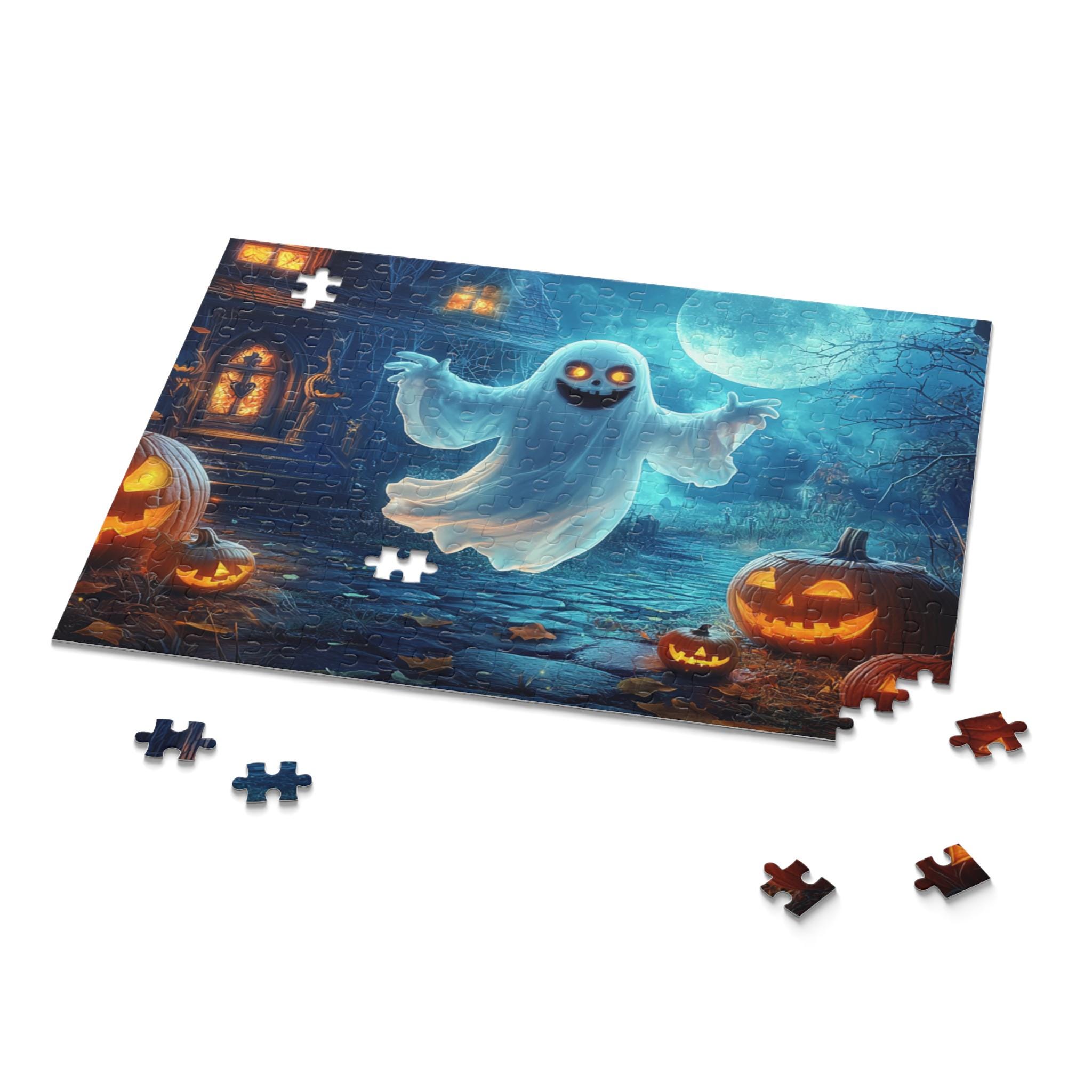 Spooky Halloween Ghost and Pumpkin Puzzle | Haunted House & Jack-o ...