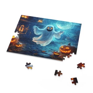 Spooky Halloween Ghost and Pumpkin Puzzle | Haunted House & Jack-o ...