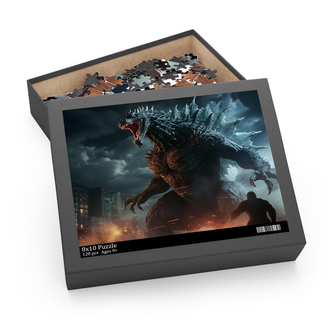 Godzilla Vs Hero Jigsaw Puzzle: Epic Monster Showdown - Etsy