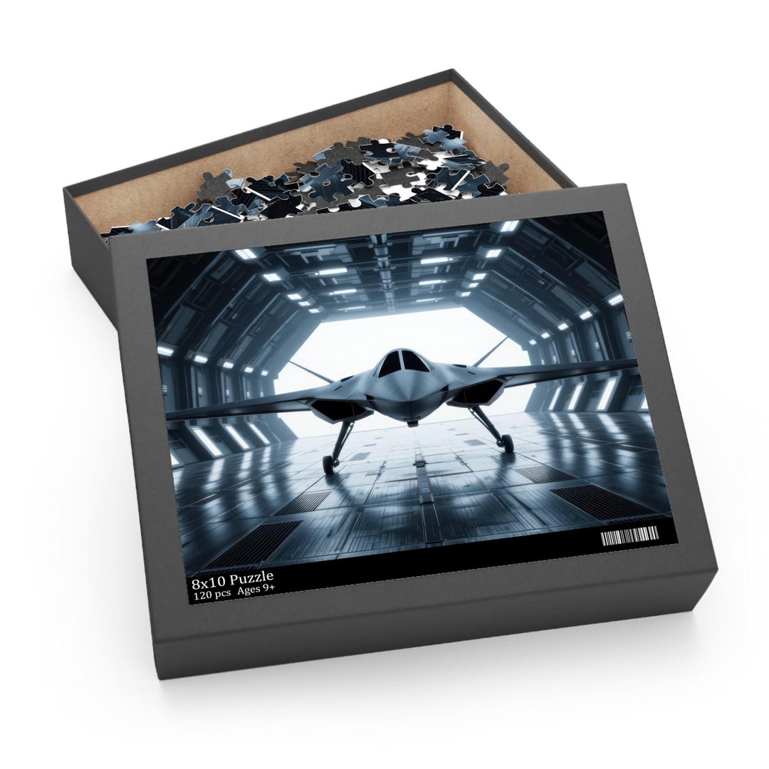 Stealth Fighter Jet Puzzle: Futuristic Military Aircraft in Hangar - Etsy