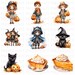 Cute Halloween Clipart - Watercolor PNG Graphics - Pumpkin Ghost Spider ...