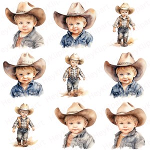 Cute Cowboy Clipart, Baby Cowboy PNG, Wild West Clipart, Baby Western ...