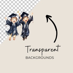 Graduation Clipart Boy Bundle Watercolor PNG Images End of the Year ...