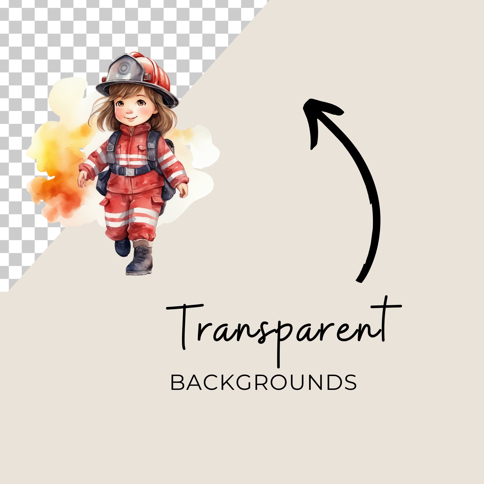 45 Fire Department Watercolor Clipart Bundle PNG, Fire Station, PNG ...