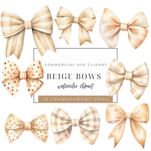 Watercolor Bows Clipart Bundle - Bow Illustrations - Baby Nursery Decor ...