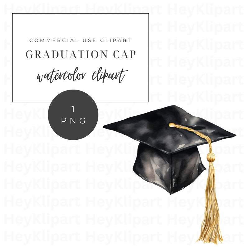 Graduation Cap Clipart - 1 Single PNG Image - Digital Download ...