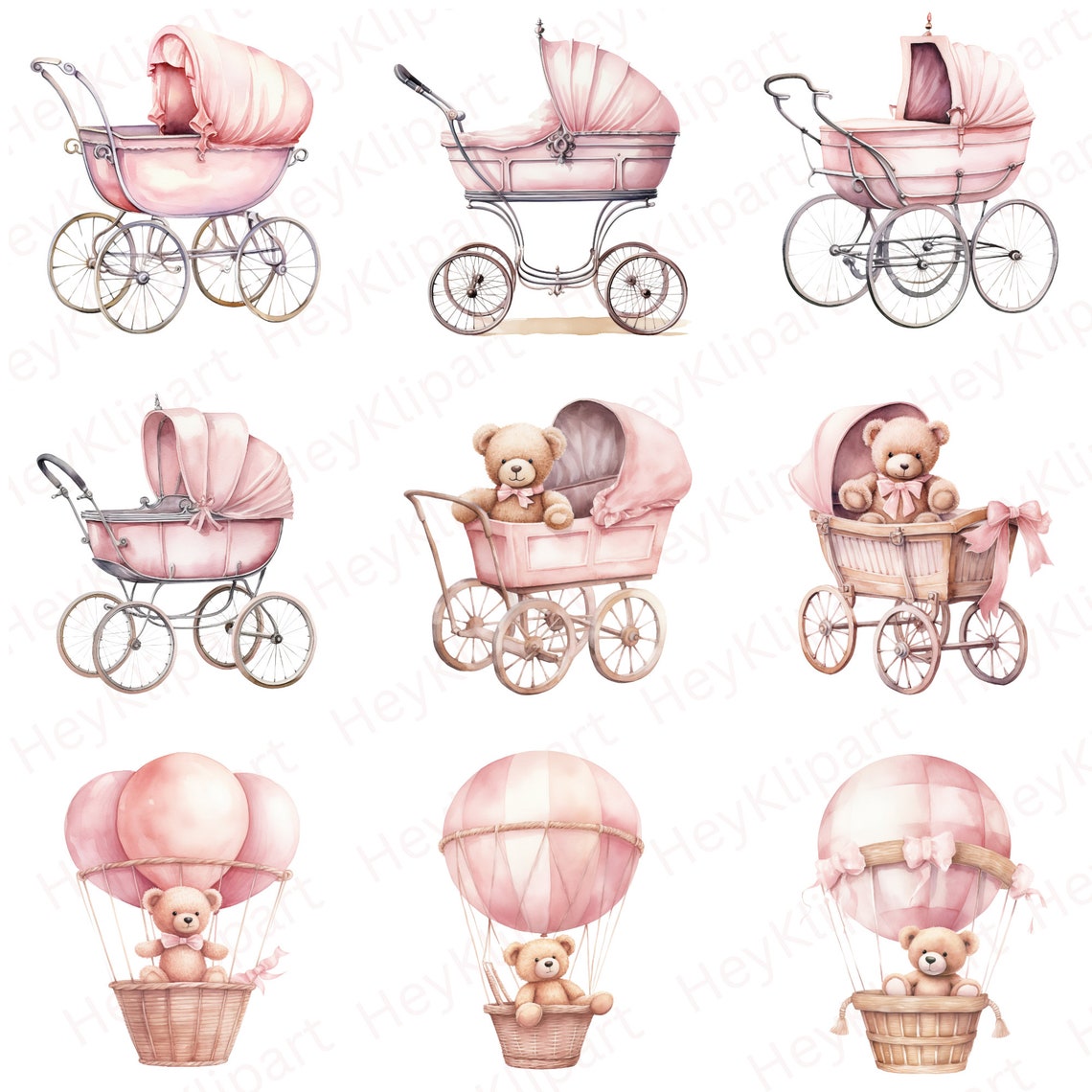 Pink Teddy Bear Clipart, Nursery Baby Bear, Baby Bear PNG, Cute ...