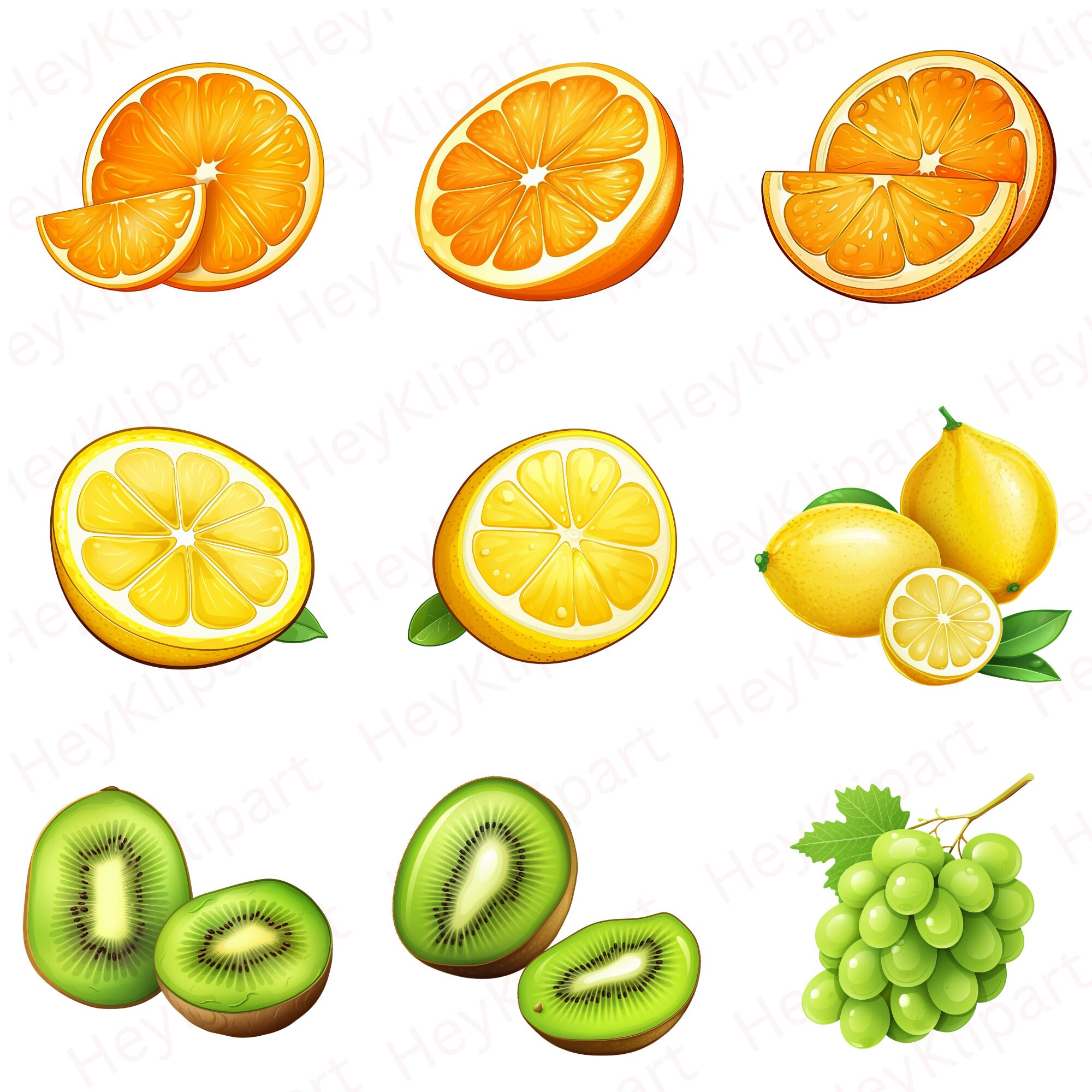 Fruit Clipart Bundle, Fruits PNG, Clipart Set, 35 Pngs, Transparent ...