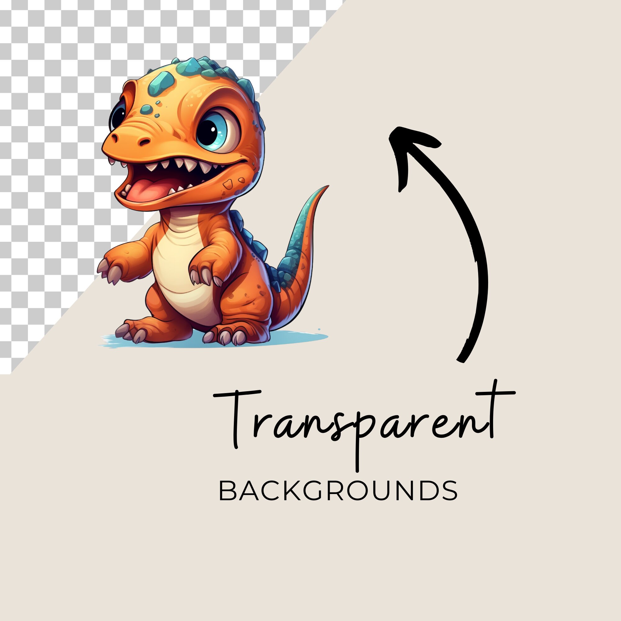Cute Dinosaurs Clipart, Dino Theme Party Printables, Baby Dinosaur Clip ...