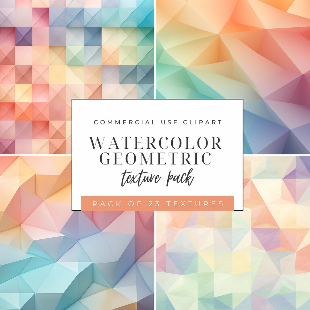 Geometric Shape Digital Paper - Abstract Shapes Design Watercolor ...