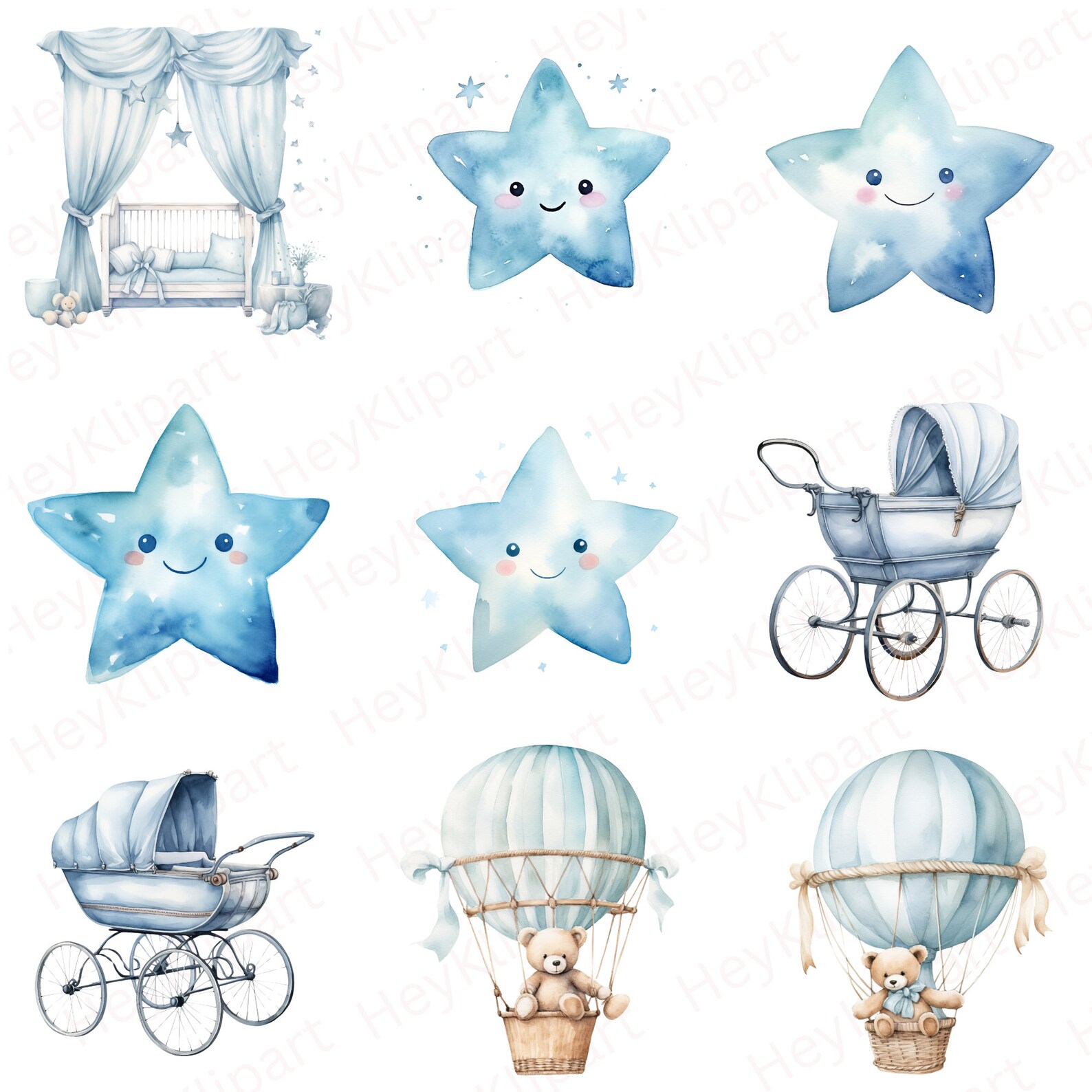 Blue Teddy Bear Clipart, Nursery Baby Bear, Baby Bear PNG, Cute ...