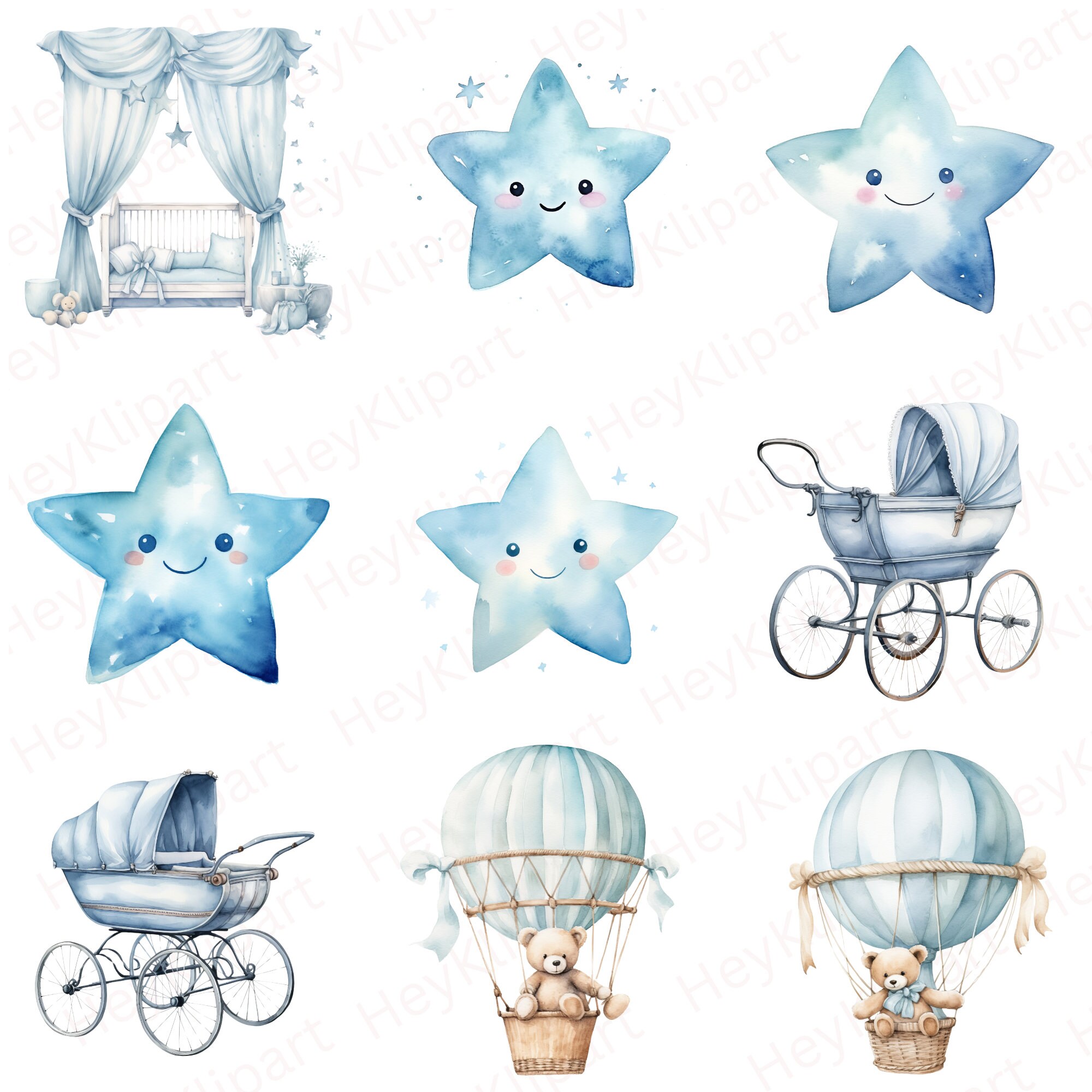 Blue Teddy Bear Clipart, Nursery Baby Bear, Baby Bear PNG, Cute ...