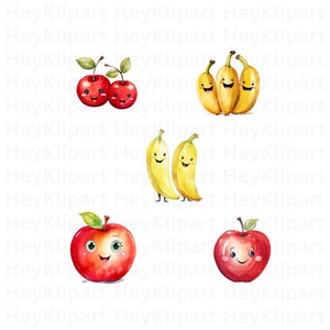 Cute Fruits Clipart - Cute Food - High Quality Pngs - Watercolor Cute ...