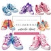 Watercolor Sneakers Clipart - Colorful Sneakers - Cute Fashion PNG ...