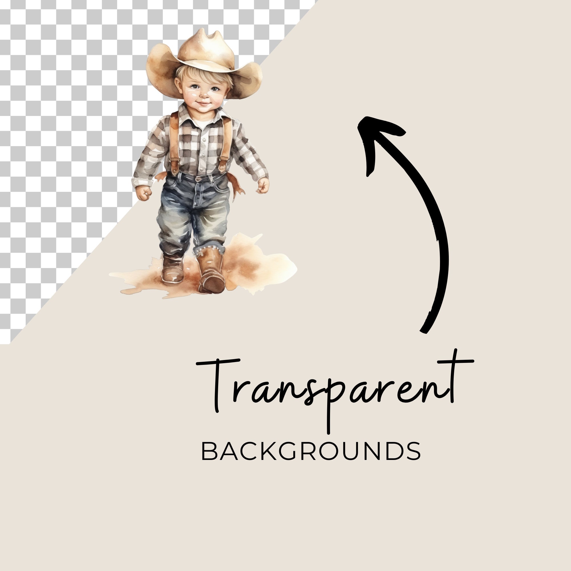 Cute Cowboy Clipart, Baby Cowboy PNG, Wild West Clipart, Baby Western ...