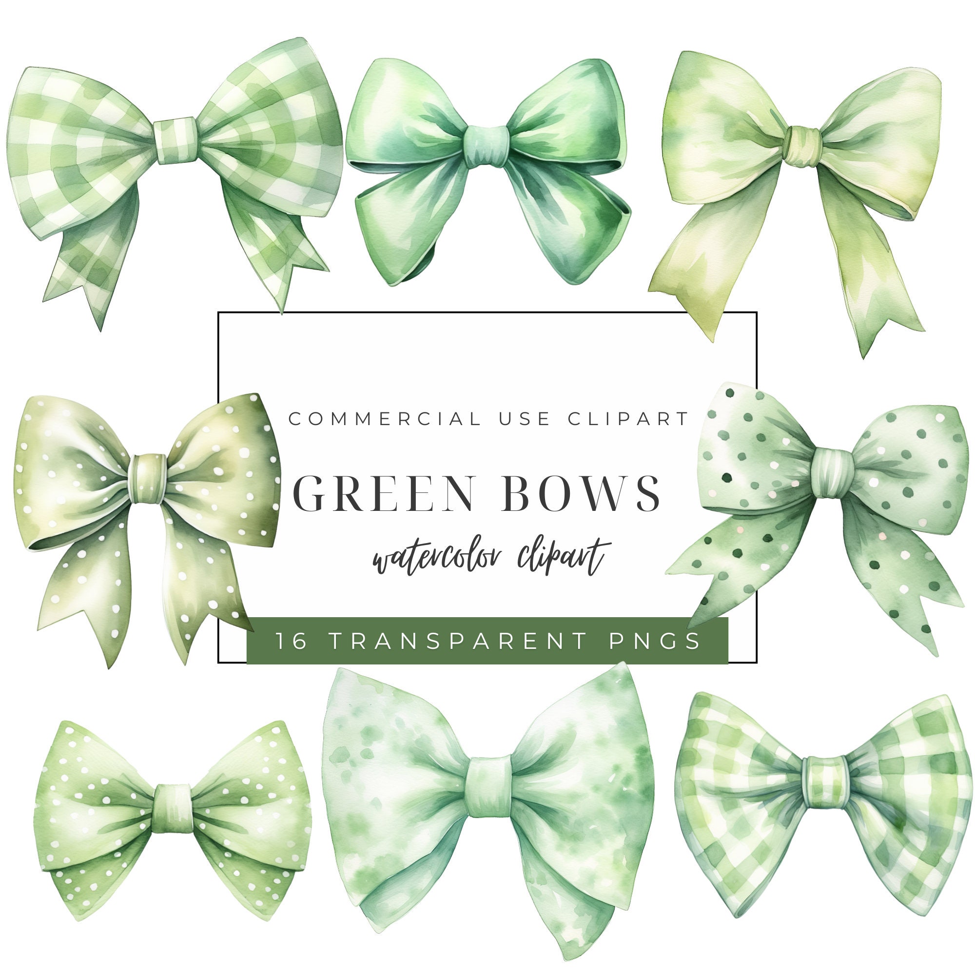 Watercolor Bows Clipart Bundle - Bow Illustrations - Baby Nursery Decor ...