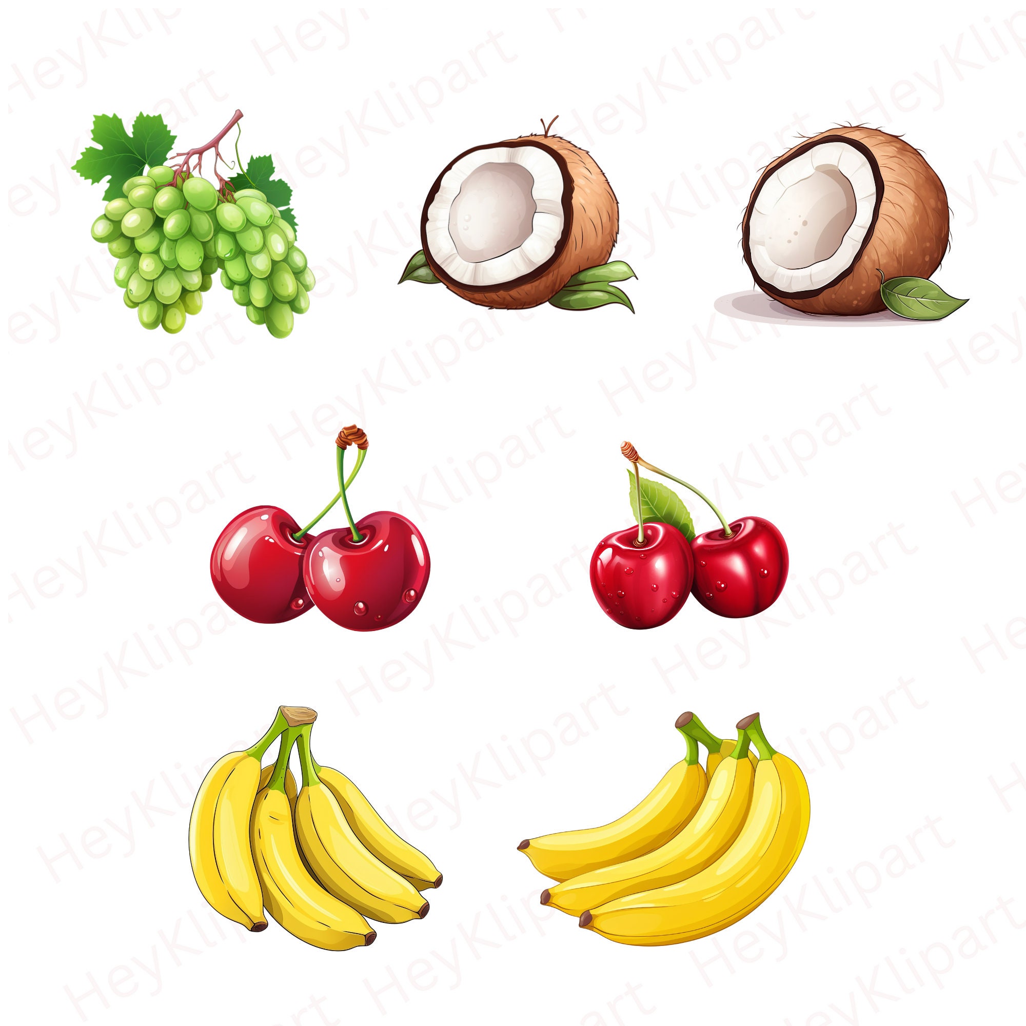 Fruit Clipart Bundle, Fruits PNG, Clipart Set, 35 Pngs, Transparent ...