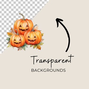 Orange Watercolor Halloween Pumpkins - Spooky Clip Art - Commercial Use ...