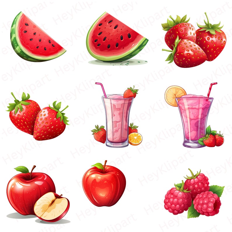 Fruit Clipart Bundle, Fruits PNG, Clipart Set, 35 Pngs, Transparent ...