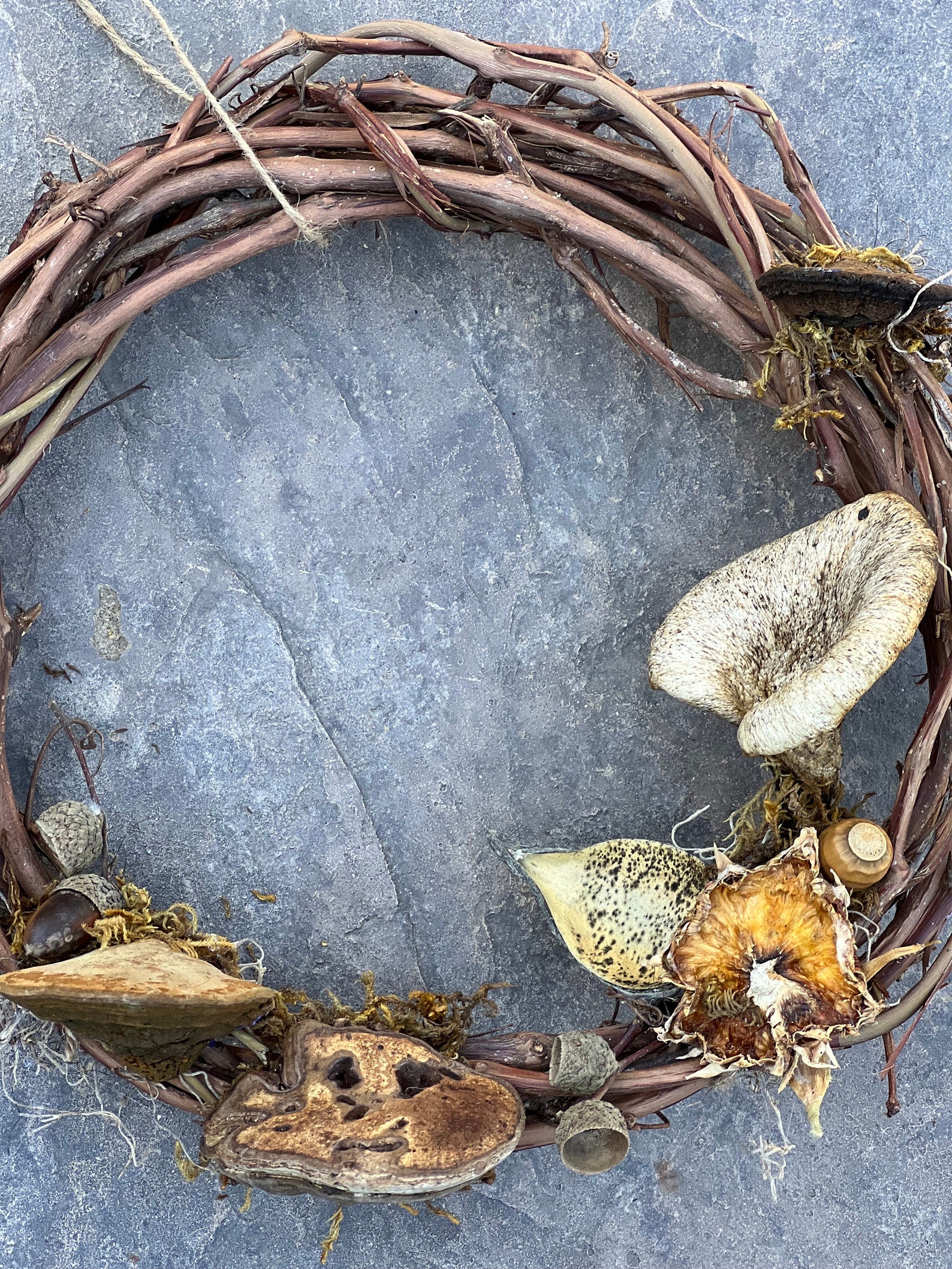 Mushroom and Dried Floral Arrangement | Natural Rustic Decor| Homemade ...
