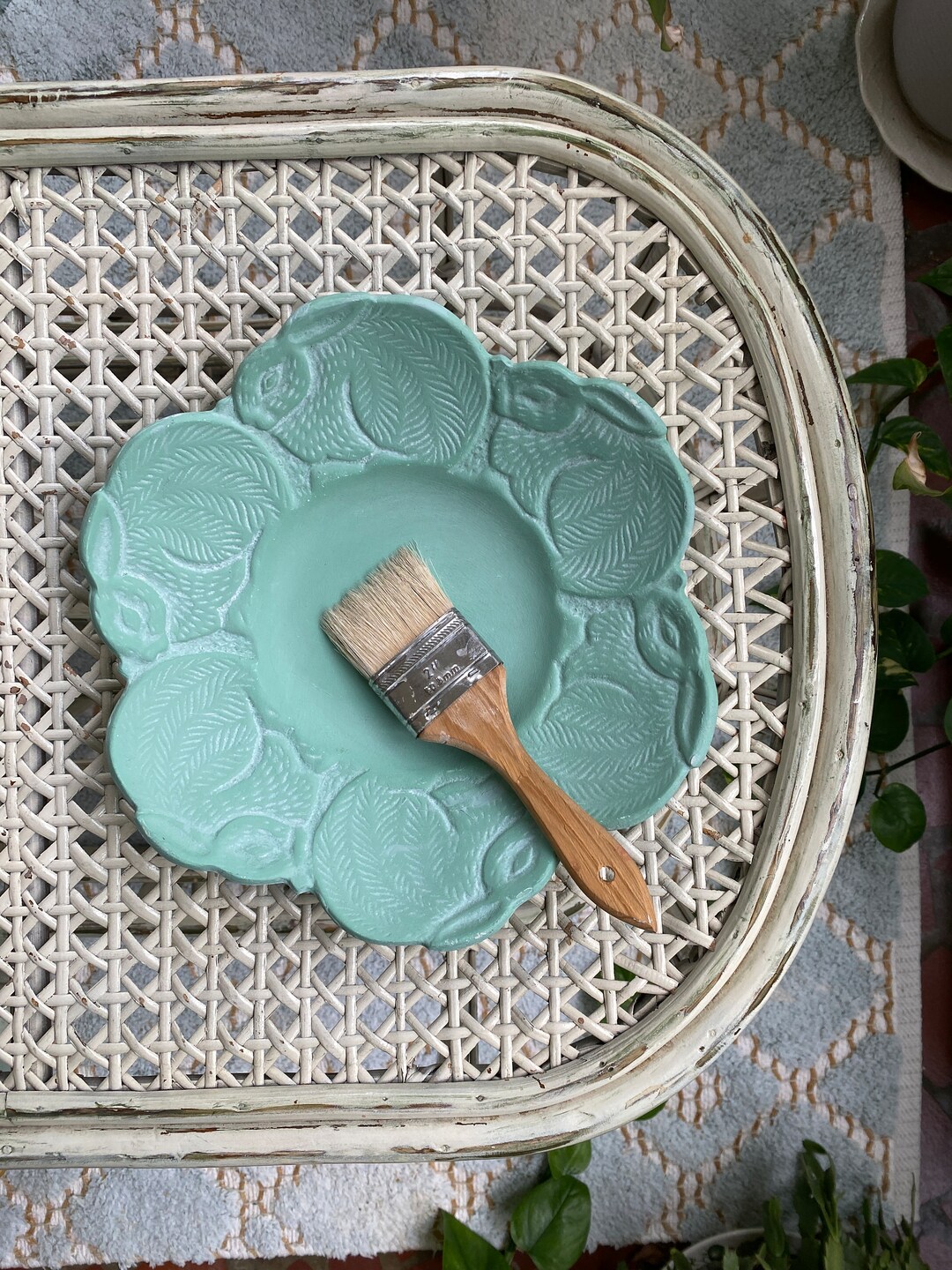 Aqua Painted Terracotta Bunny Plate - Etsy