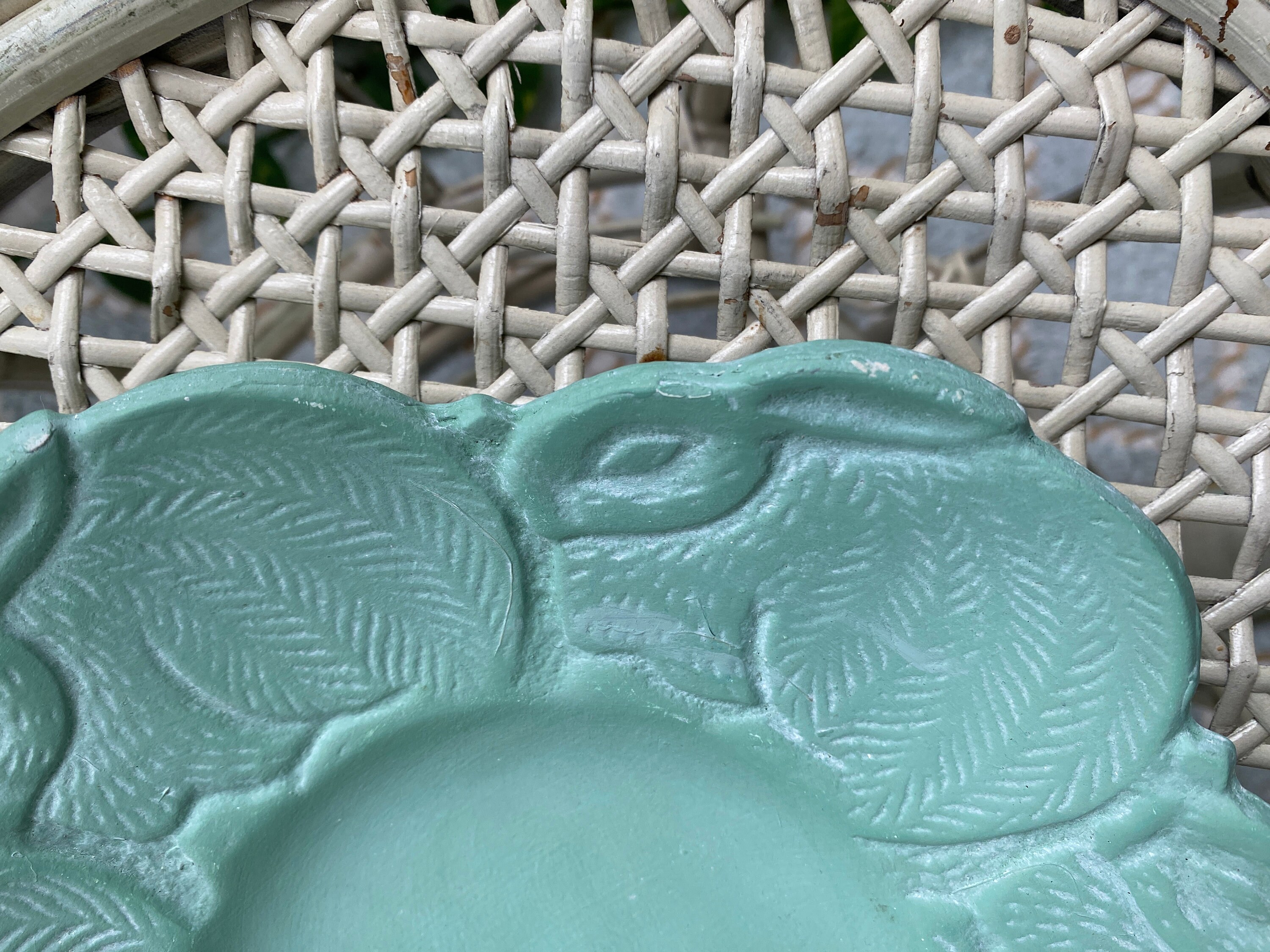 Aqua Painted Terracotta Bunny Plate - Etsy