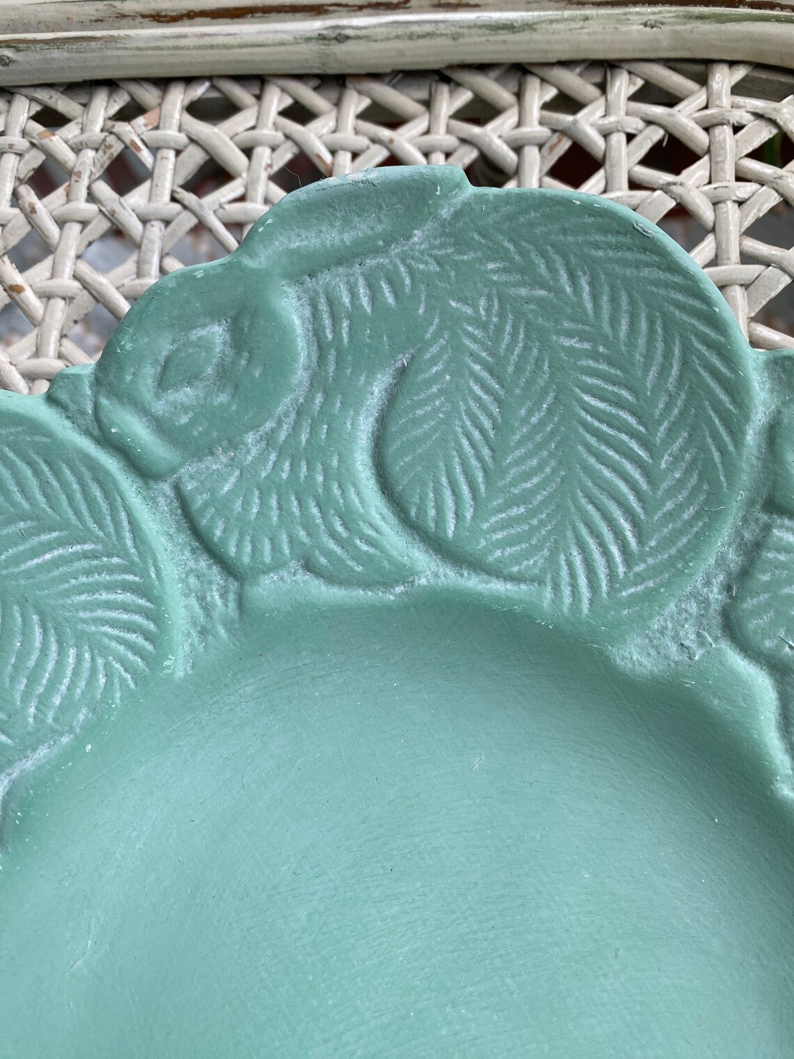 Aqua Painted Terracotta Bunny Plate - Etsy